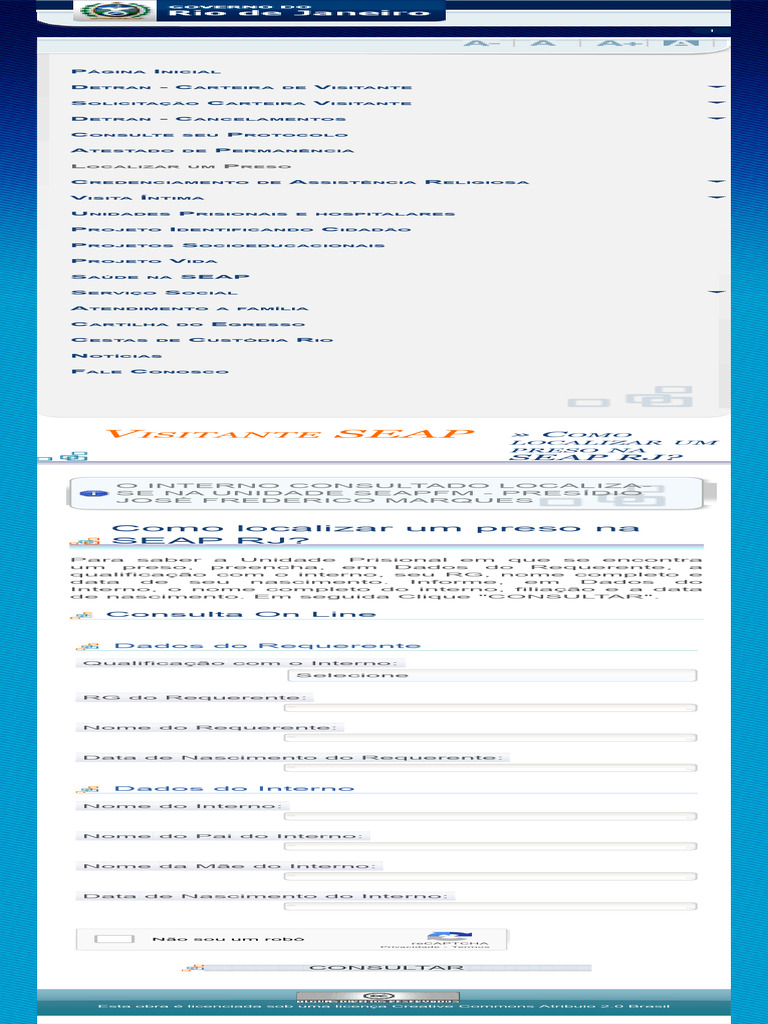 Como Localizar Um Preso Na SEAP RJ | PDF