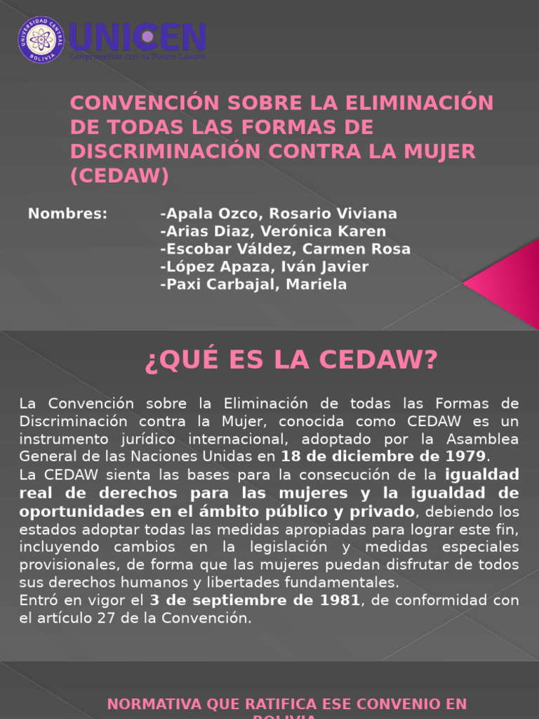 CEDAW | PDF | Convención sobre la eliminación de todas las formas de ...