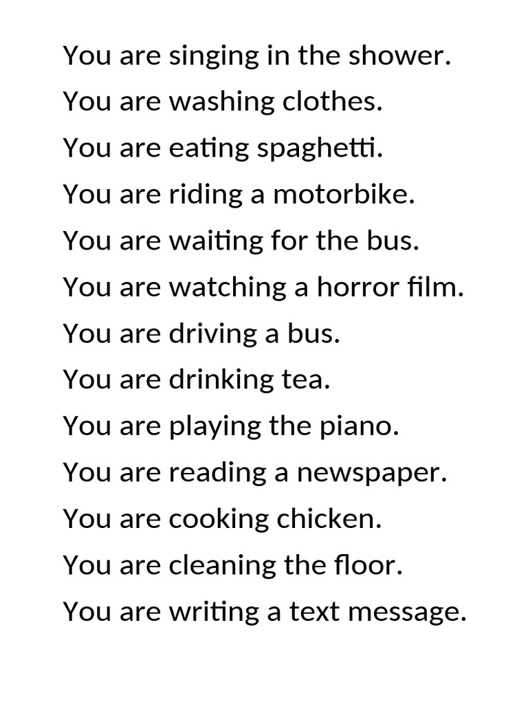 Present Continuous Charades | PDF