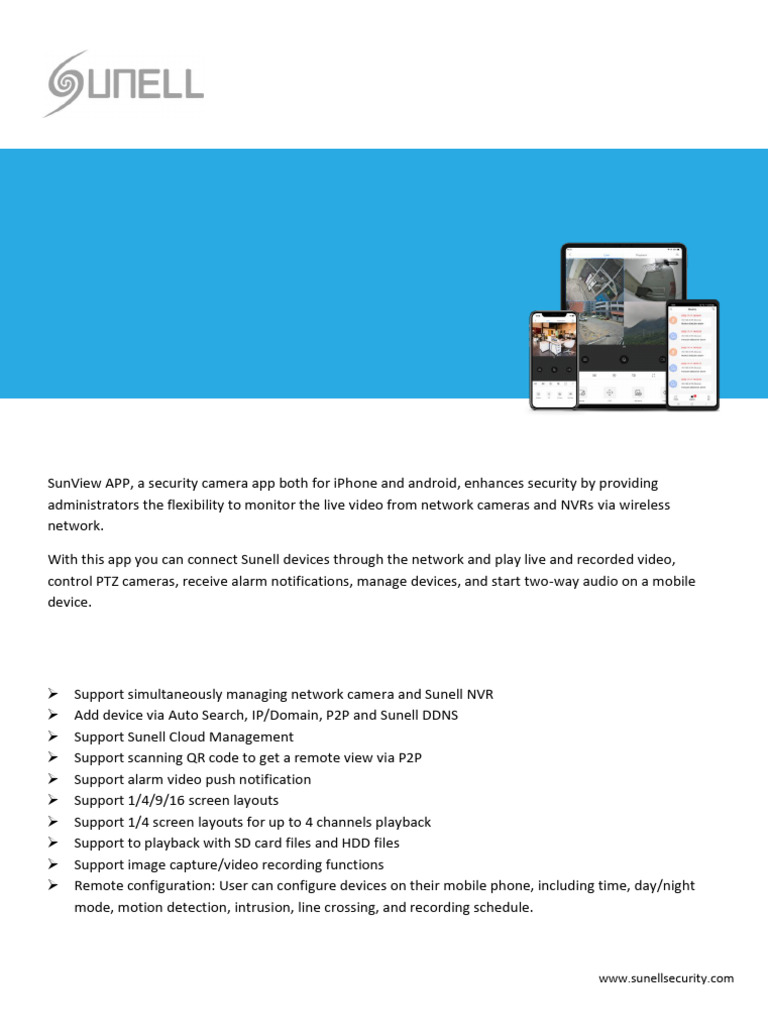 Sunview Mobile Surveillance App | PDF | Computer Network | Mobile App