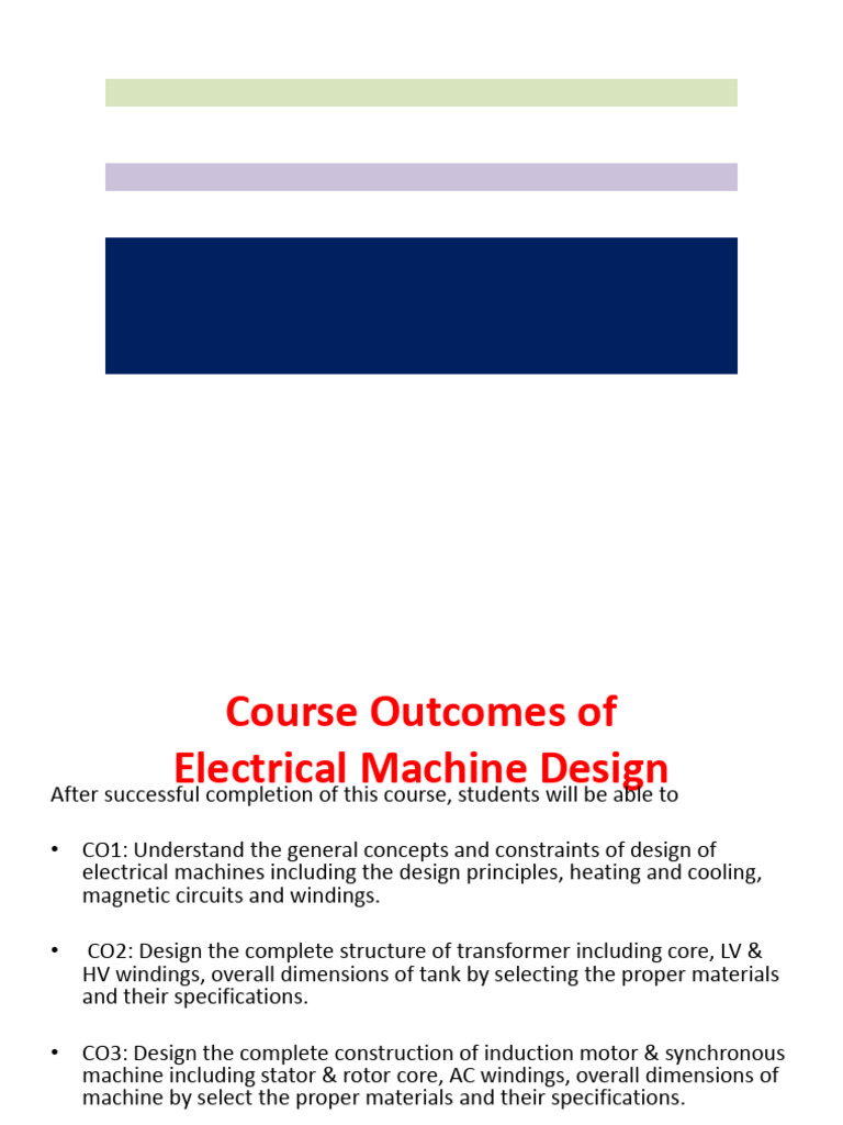 Electrical Machine Design Course Overview | PDF | Electric Motor ...