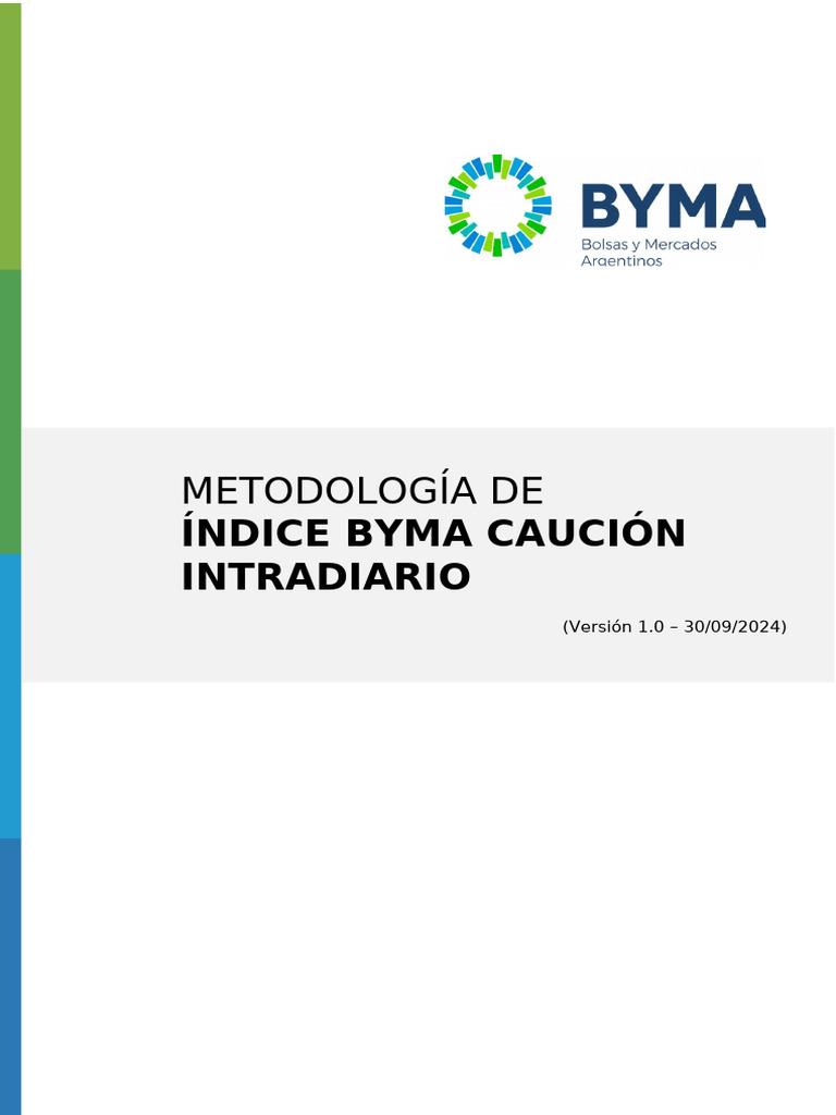 Metodología - Índice Caución Intradiario | PDF | Economias
