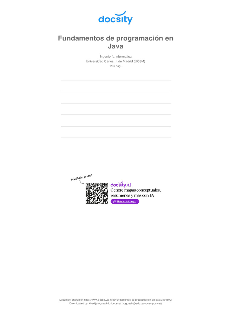 docsity-fundamentos-de-programacion-en-java | PDF | Java (lenguaje de programación) | Software