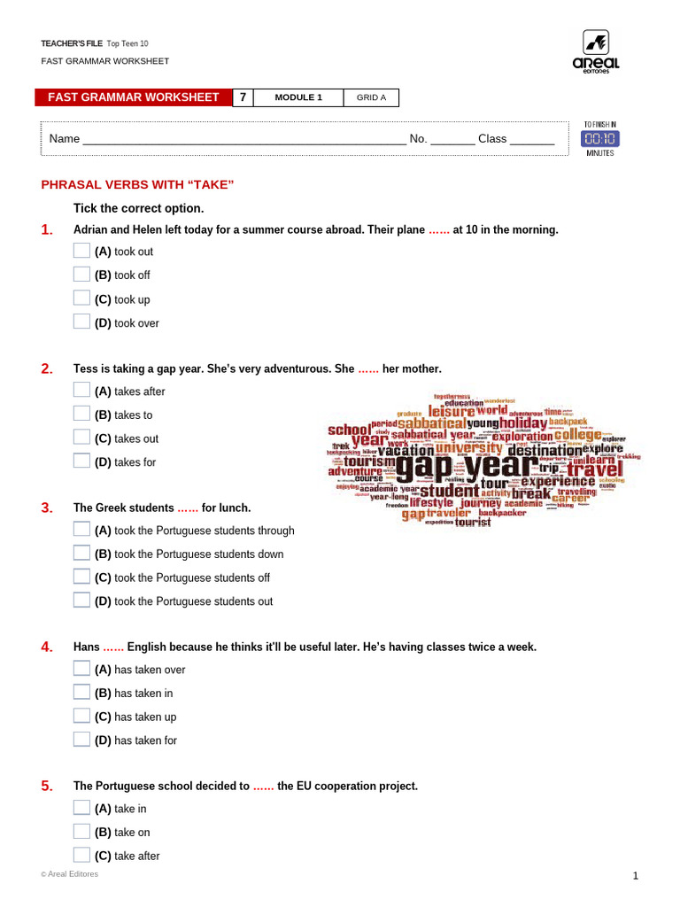 Ae tt1021 Fast Grammar Worksheet 7 | PDF