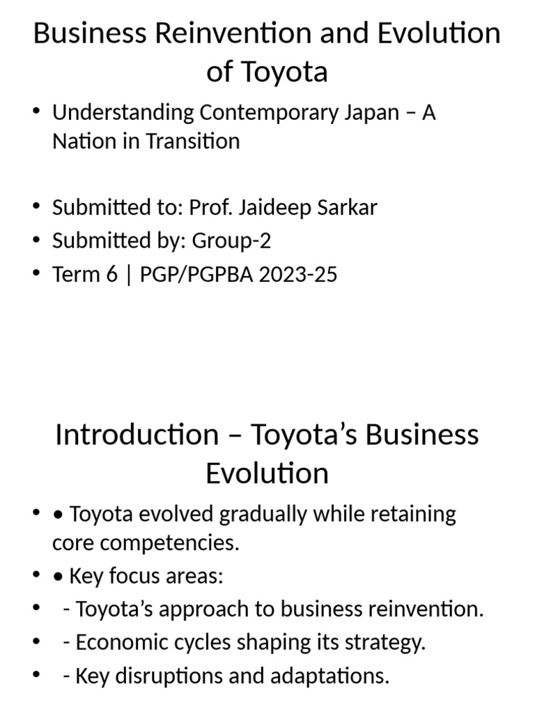 Toyota's Business Evolution and Future | PDF
