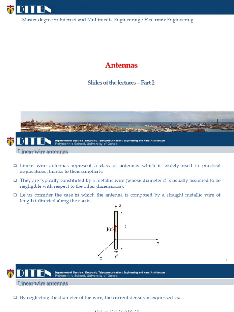Slides Antennas Advanced Antenna Engineering Ay 2024 25 Part 2 | PDF | Antenna (Radio) | Coaxial ...