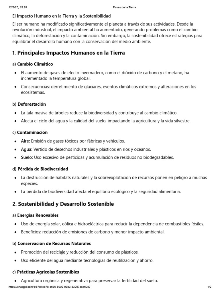 Impacto Humano y Sostenibilidad Ambiental | PDF | Sustentabilidad ...