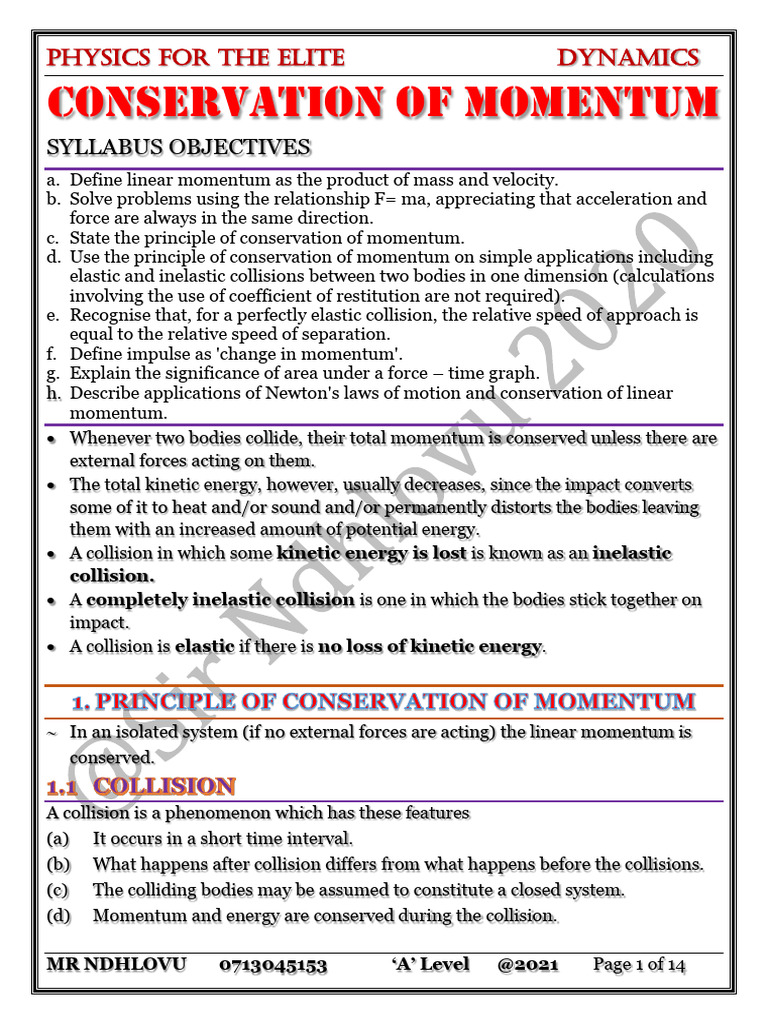 Elastic Collisions in A-Level Physics | PDF | Collision | Momentum
