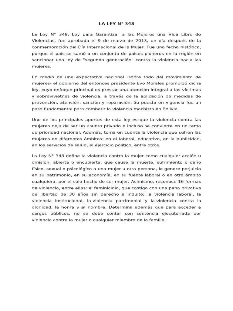 La Ley 348 | PDF