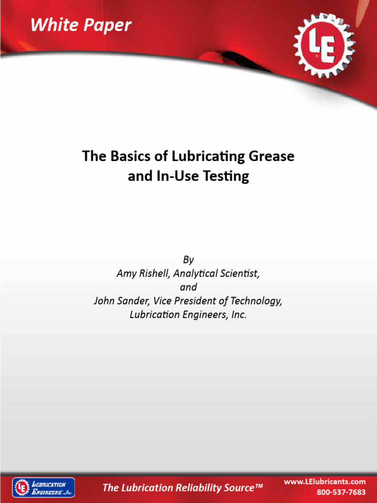 The Basics of Lubricating Grease and In-Use Testing | PDF | Lubricant ...