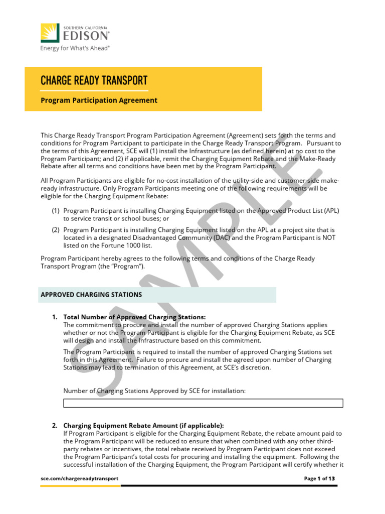Charge Ready Transport Program Agreement | PDF | Indemnity | Damages