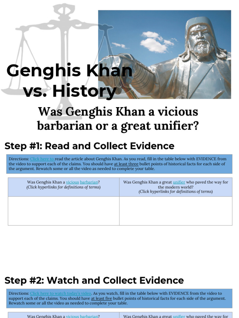 Genghis Khan Vs History Video and RACE Paragraph-2 | PDF