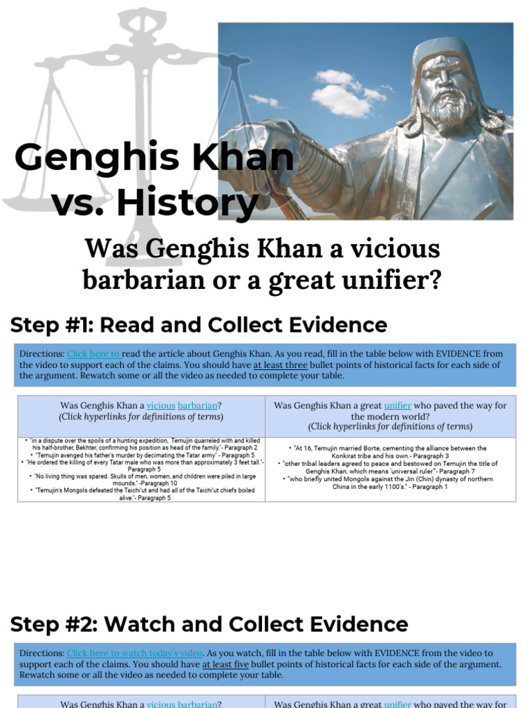 Genghis Khan Vs History Video and RACE Paragraph-2 | PDF | Genghis Khan ...