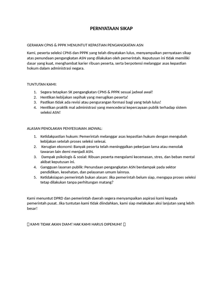 Pernyataan Sikap | PDF