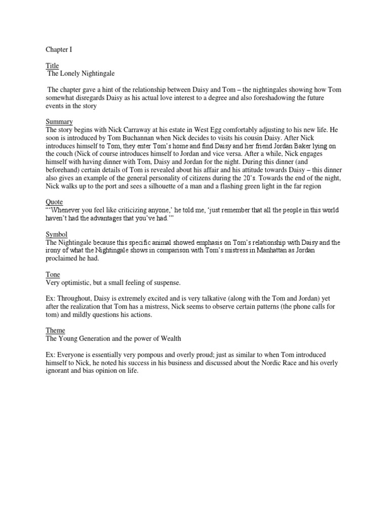 The Great Gatsby - Chapters | PDF | The Great Gatsby