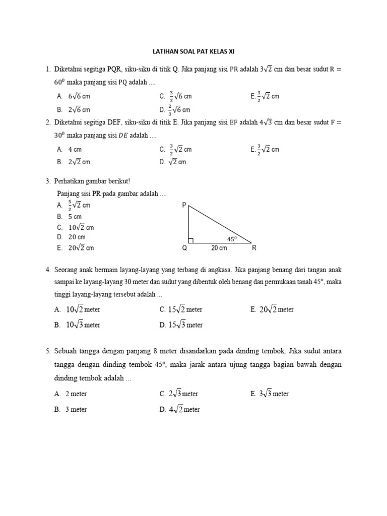 Latihan Soal PTS Xi | PDF