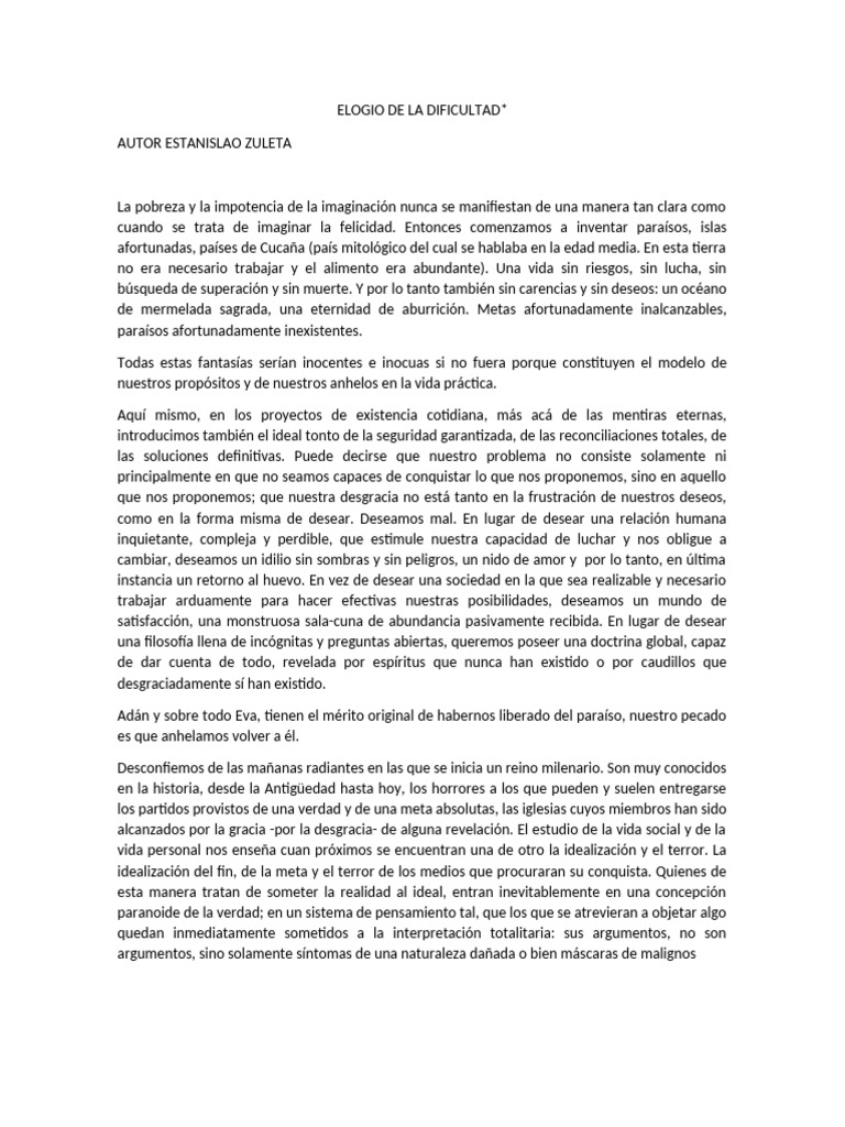 ELOGIO DE LA DIFICULTAD Documento | PDF | Verdad | Amor