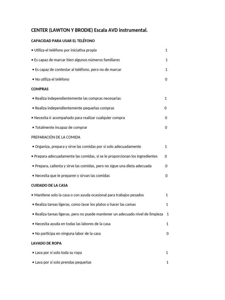 Lawton y Brody | PDF