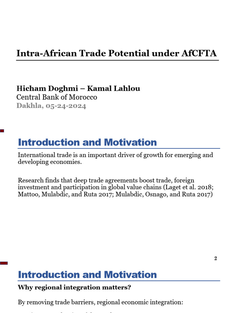 Session 4 - Intra-African Trade Potential Under AfCFTA | PDF ...