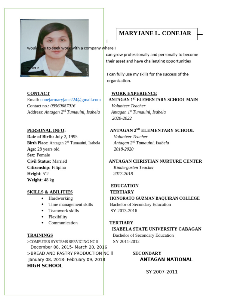 Resume | PDF | Youth | Educational Stages