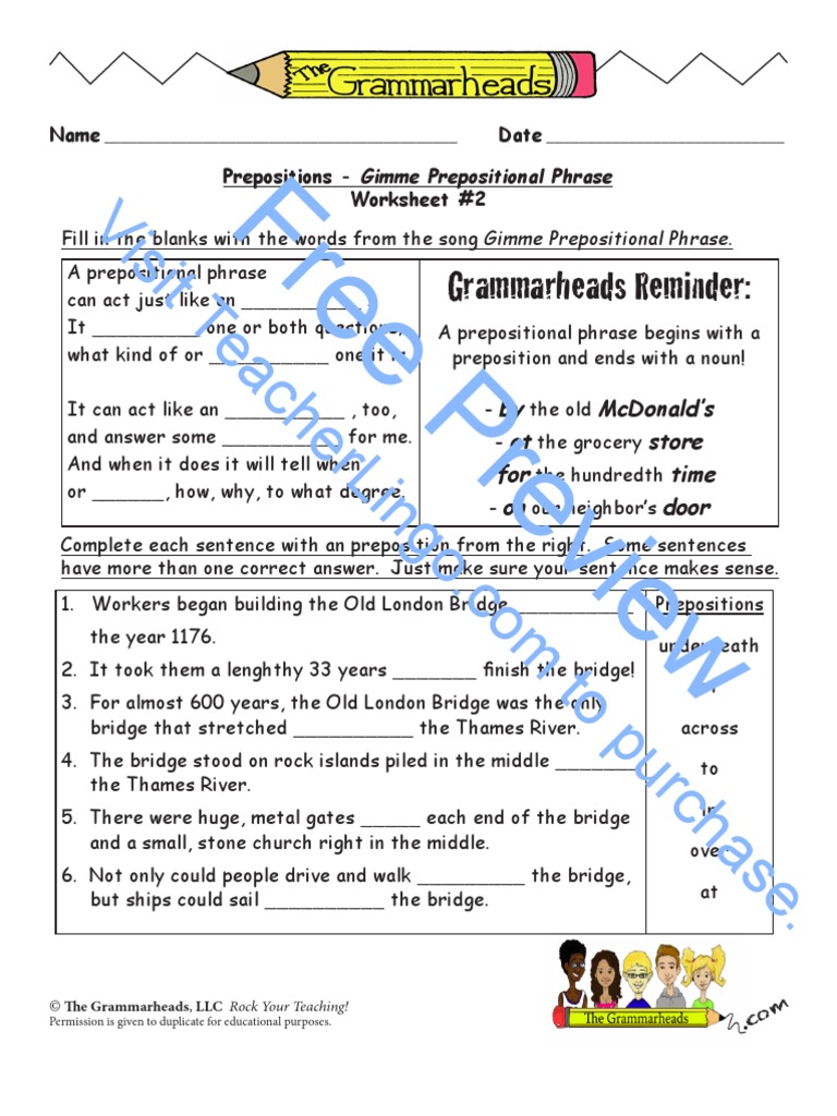 Free Preview: Grammarheads Reminder | PDF | Chicken | Preposition And ...
