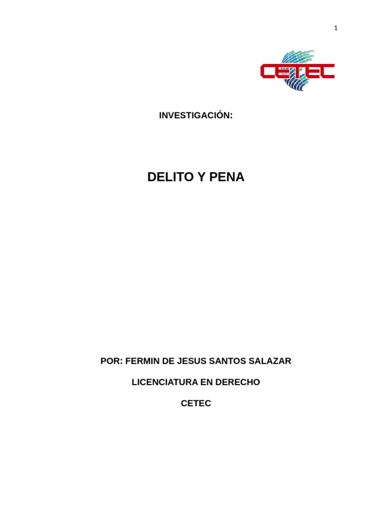 Concepto Delito y Pena | PDF | Castigos | Crímenes