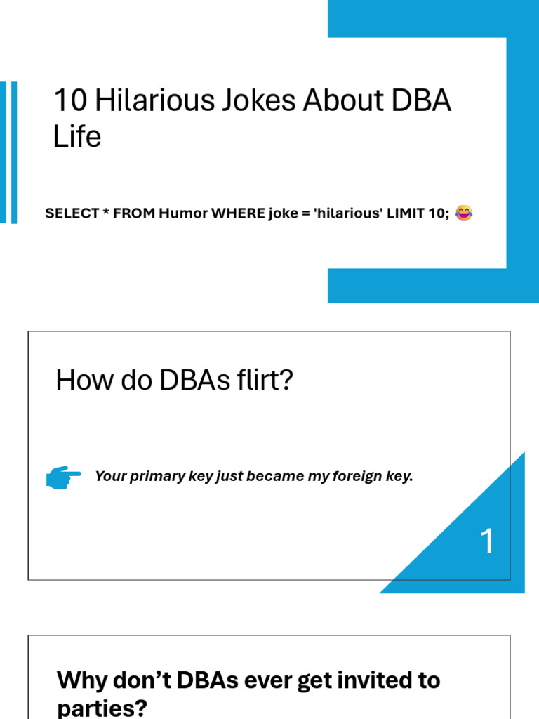 10 Hilarious Jokes About DBA | PDF