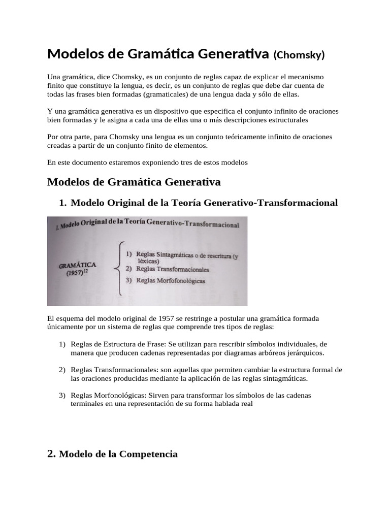 Modelos de Gramática Generativa | PDF