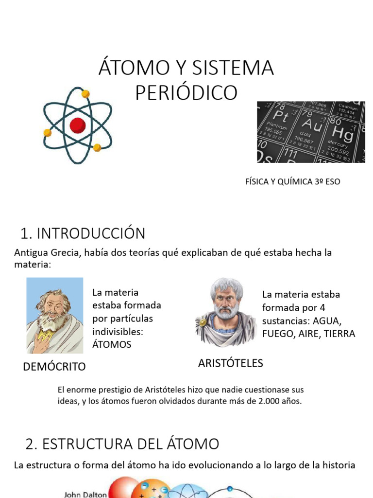 Átomo y Sistema Periódico | PDF | Núcleo atómico | Átomos