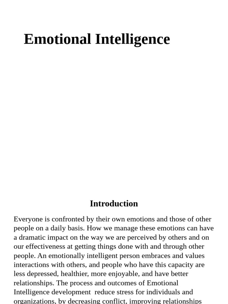 Emotional intellegence | PDF | Emotional Intelligence | Intelligence