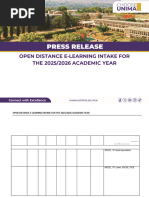 LUANAR - ODeL CALL FOR APPLICATIONS FOR ADMISSION INTO UNDERGRADUATE ...