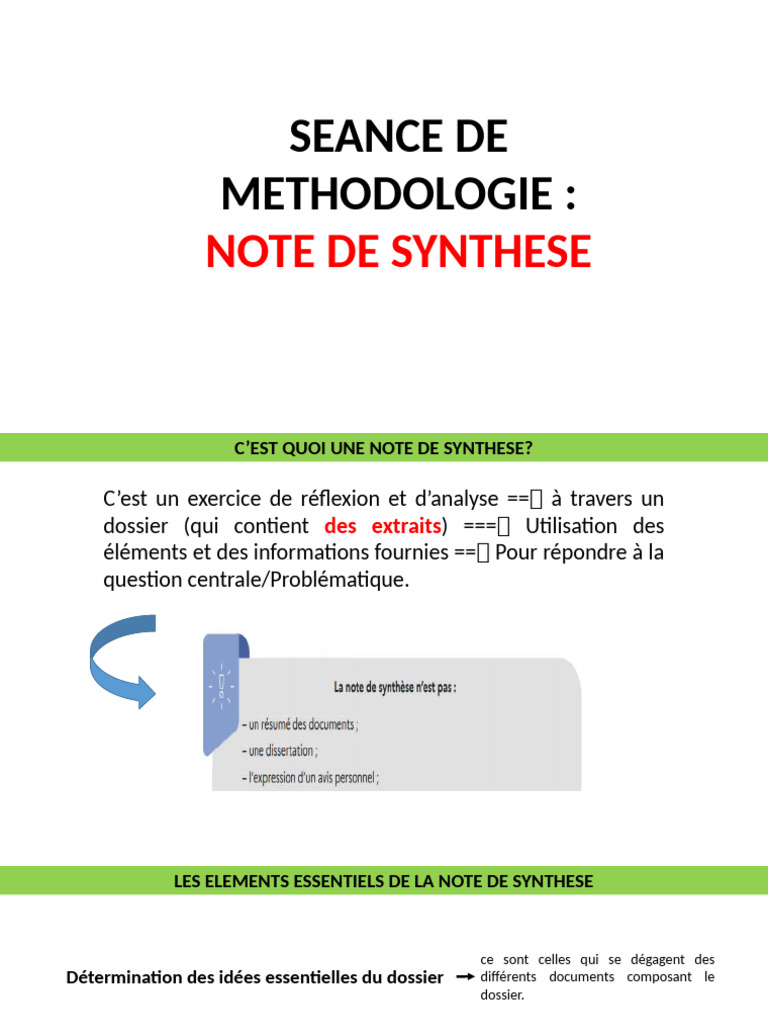 Méthodologie Note de Synthèse | PDF