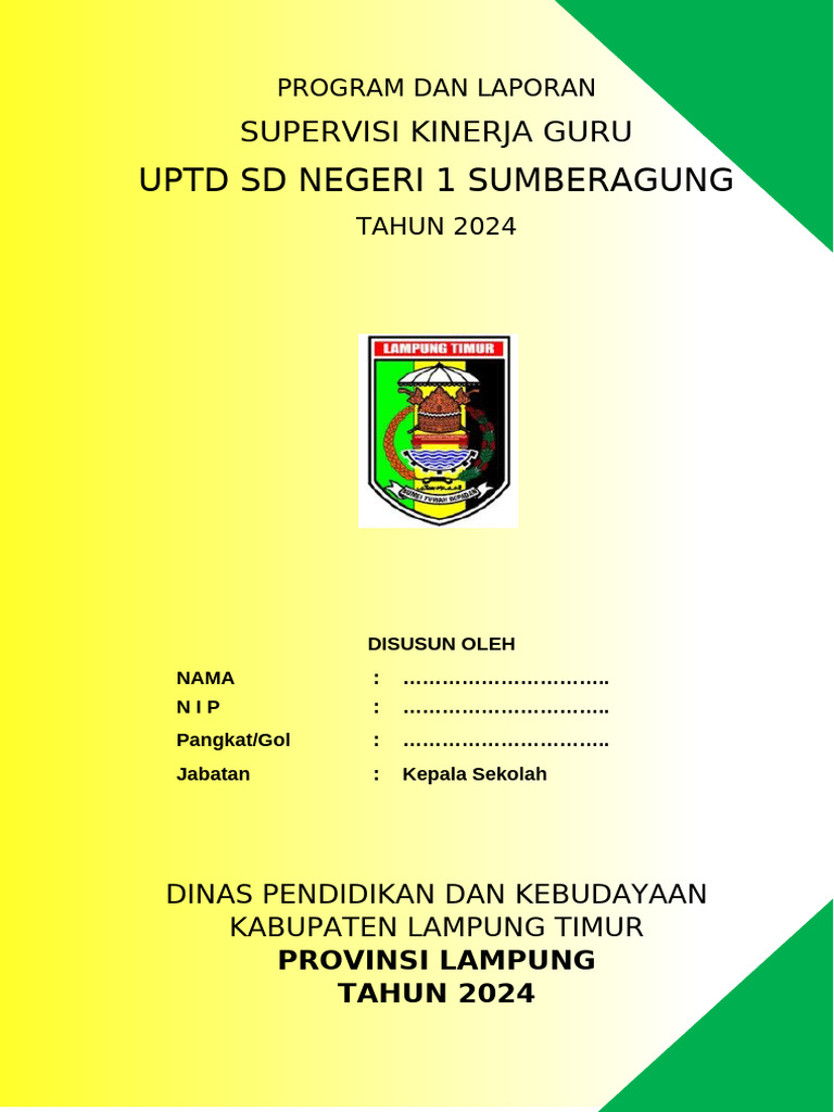 CONTOH Program Dan Laporan Supervisi Kinerja | PDF