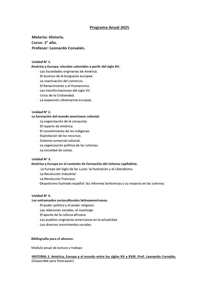 Programa 2do - 2025 | PDF