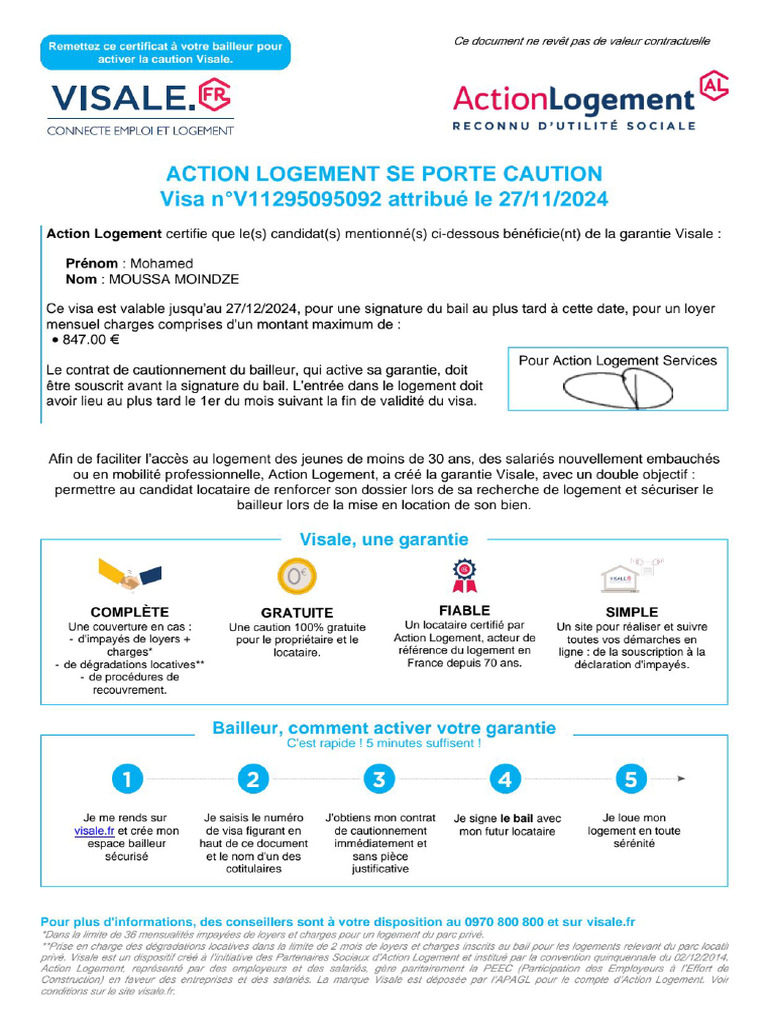 VisaCertifie V11295095092 | PDF