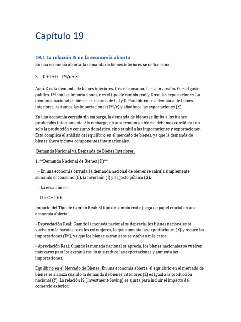 Resumen_Capitulo_19 | PDF | Tipo de cambio | La política fiscal