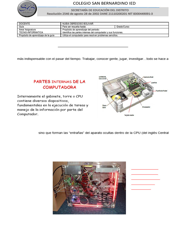 3 TecnoInformática | PDF | Hardware de la computadora | Unidad Central de procesamiento