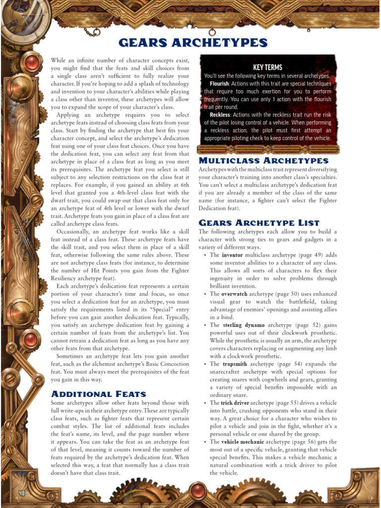 Gears Archetypes From Guns and Gears Remastered | PDF | Prosthesis