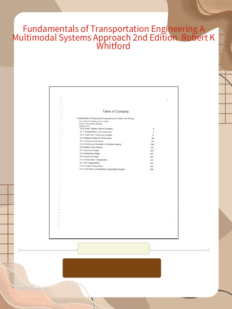 Fundamentals of Transportation Engineering A Multimodal Systems ...