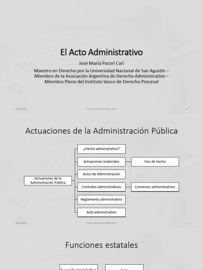El Acto Administrativo y Principios Del Procedimiento Administrativo - Diapositivas - Autor José ...