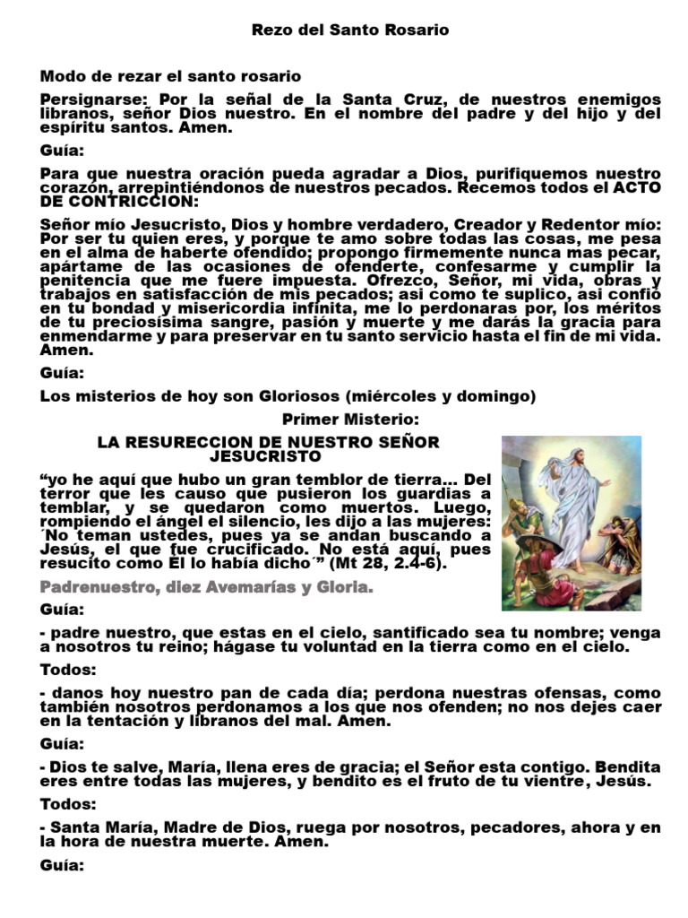 Rezo Completo del Santo Rosario | PDF | María, madre de Jesús | orador ...