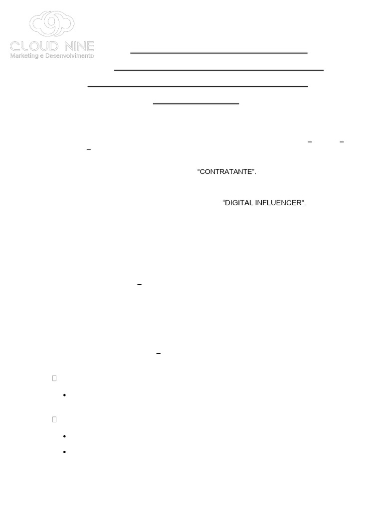 Modelo Contrato Digital Influencer | PDF