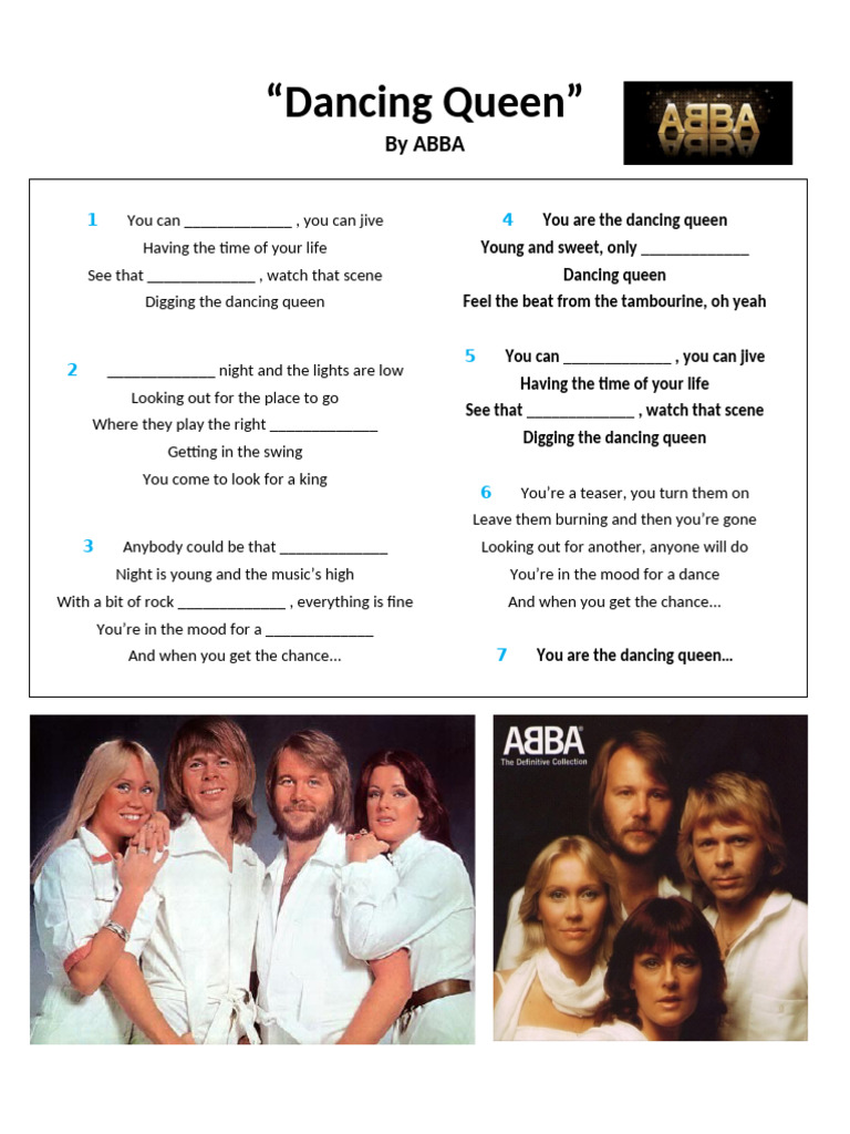 Dancing Queen Lyrics and Dance Steps | PDF