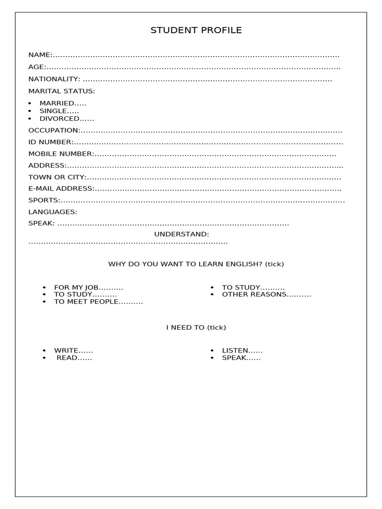 Student Profile | PDF