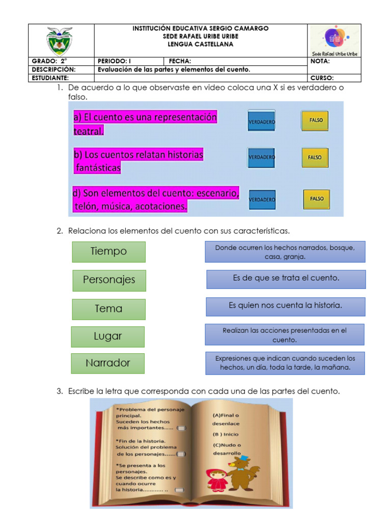 Evaluación Cuento | PDF