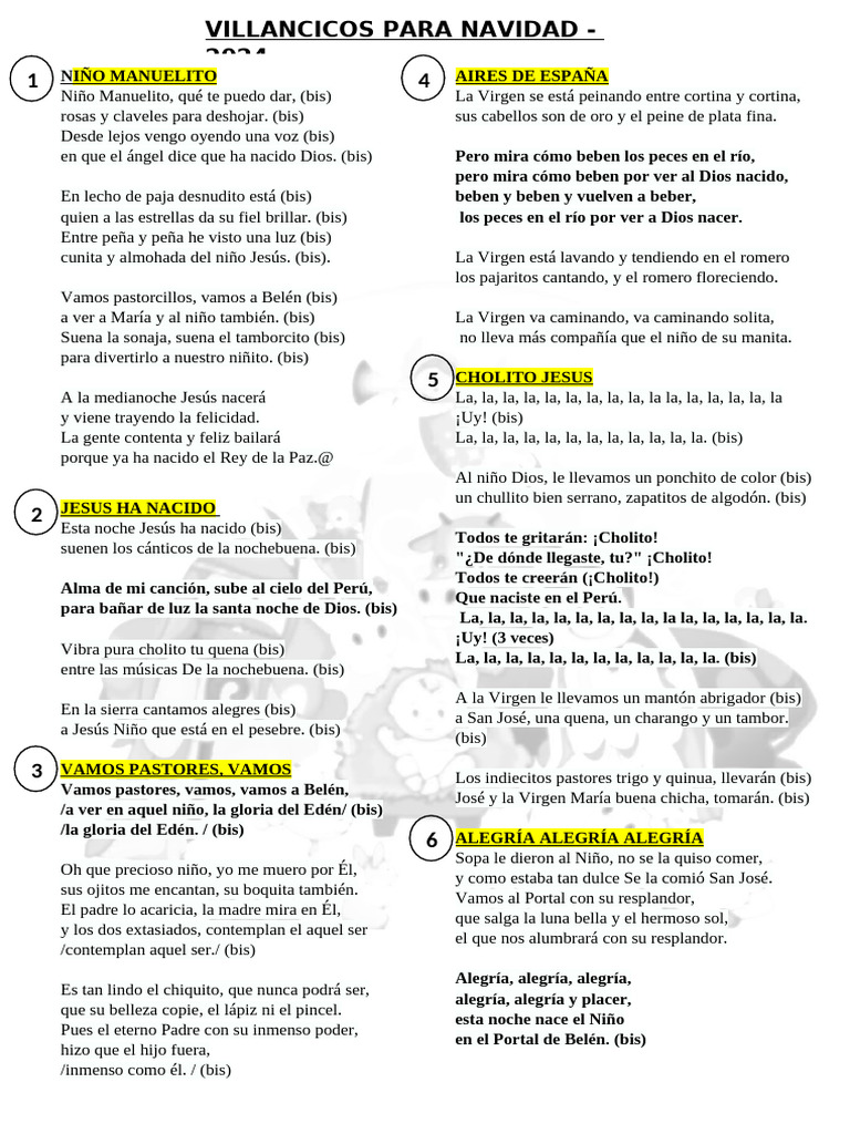 Villancicos para Navidad 2024 | PDF | María, madre de Jesús