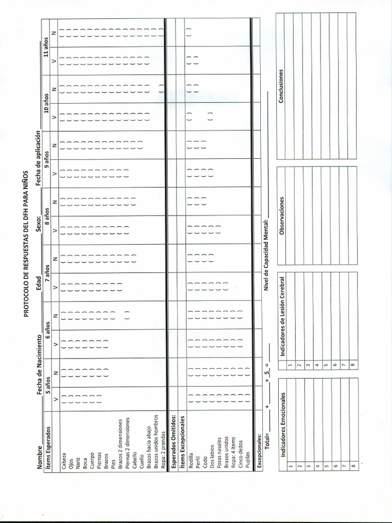 Protocolo DFH Niños | PDF