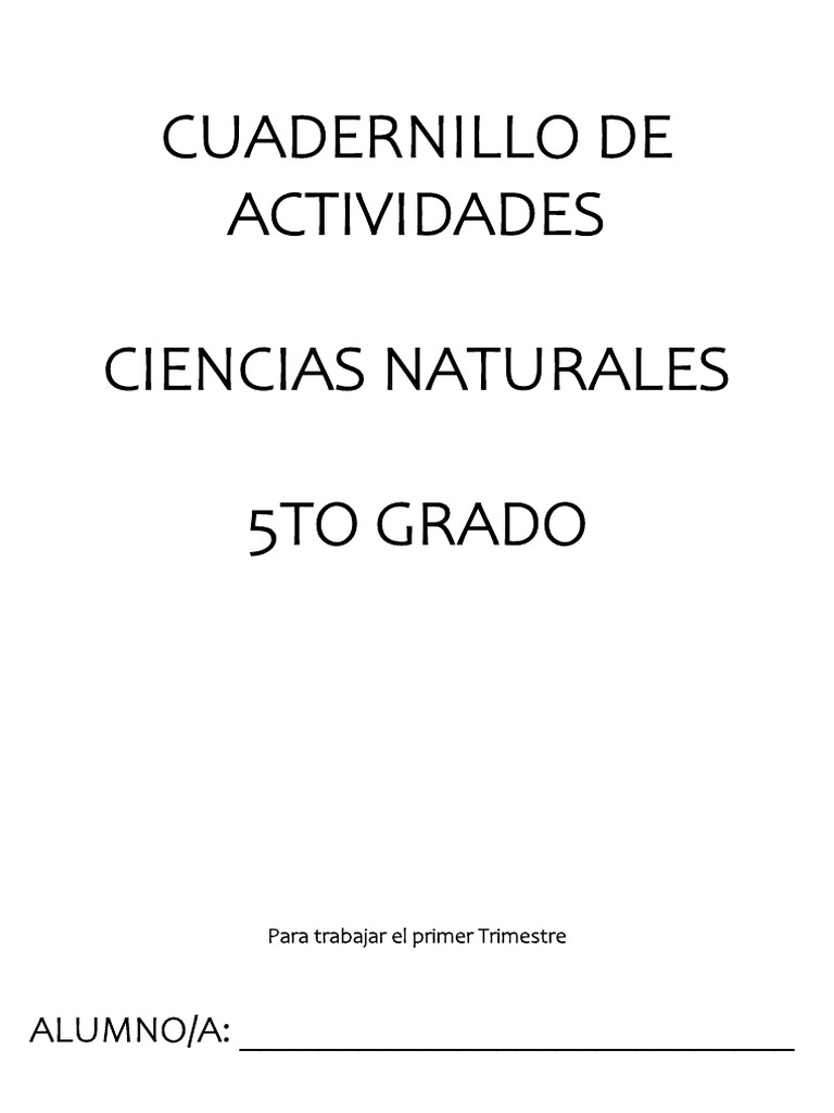Cuadernillo Cs. Naturales 5to - 1er Trimestre | PDF | Evaporación | Termómetro