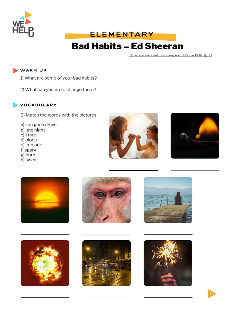 Vocabulary and Grammar: Bad Habits | PDF