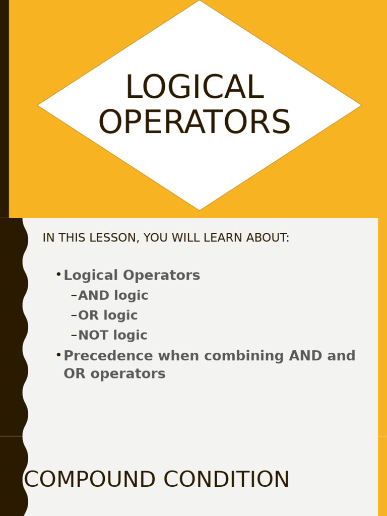 Logical Operators Student | PDF | Boolean Data Type | Mathematical Logic